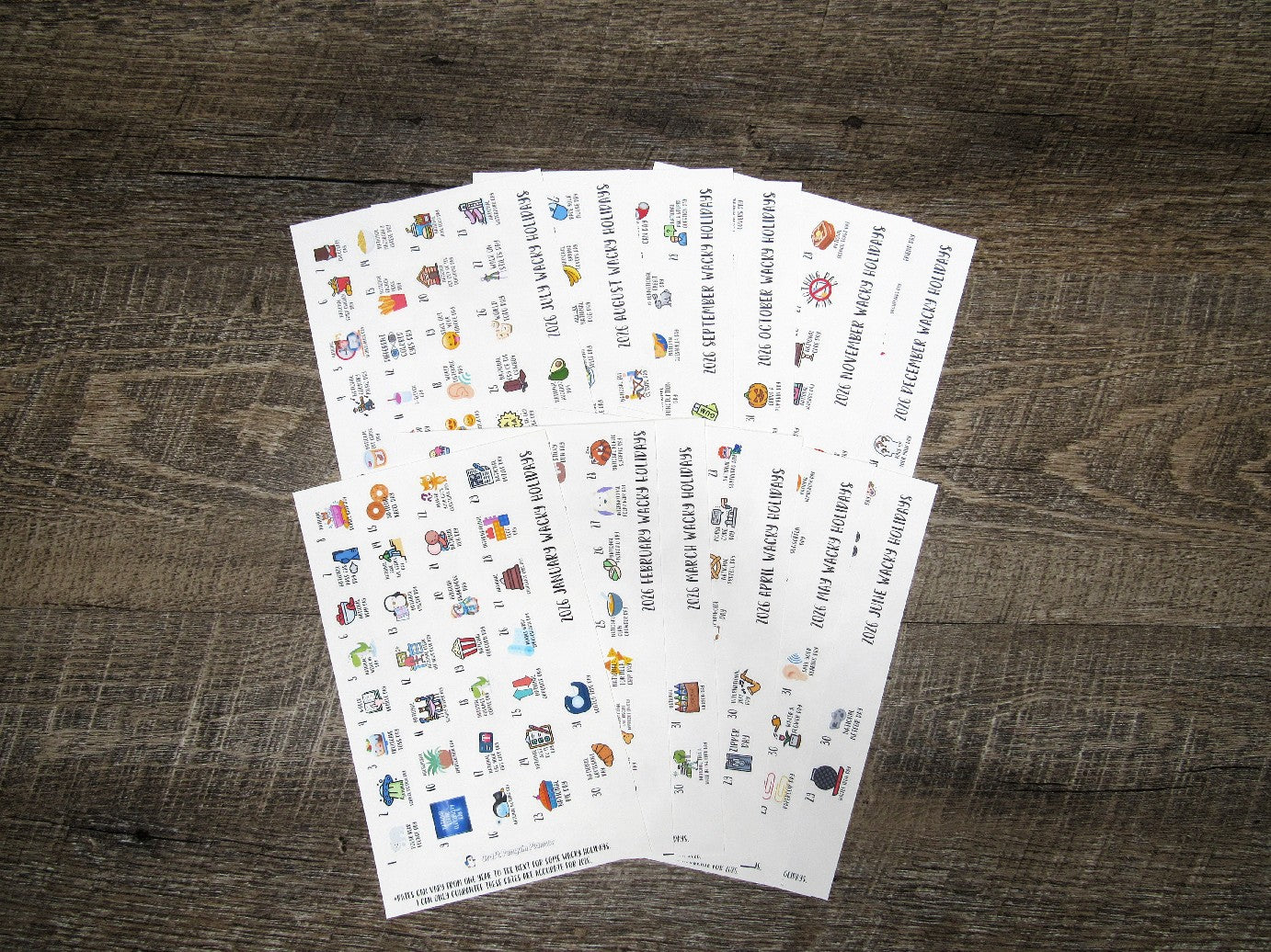 2026 Wacky Holiday Stickers – Craft Penguin Planner