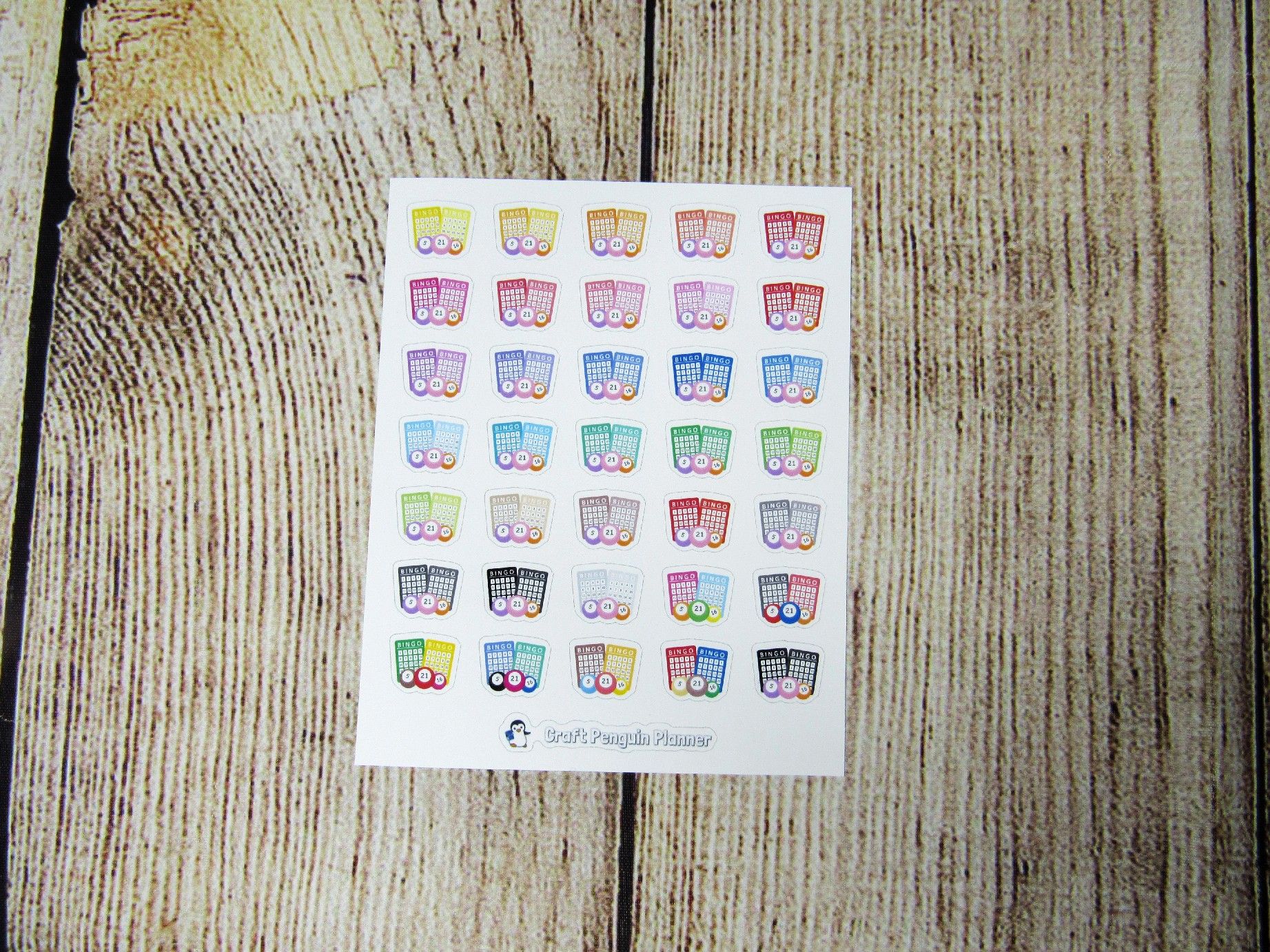 Bingo stickers – Craft Penguin Planner