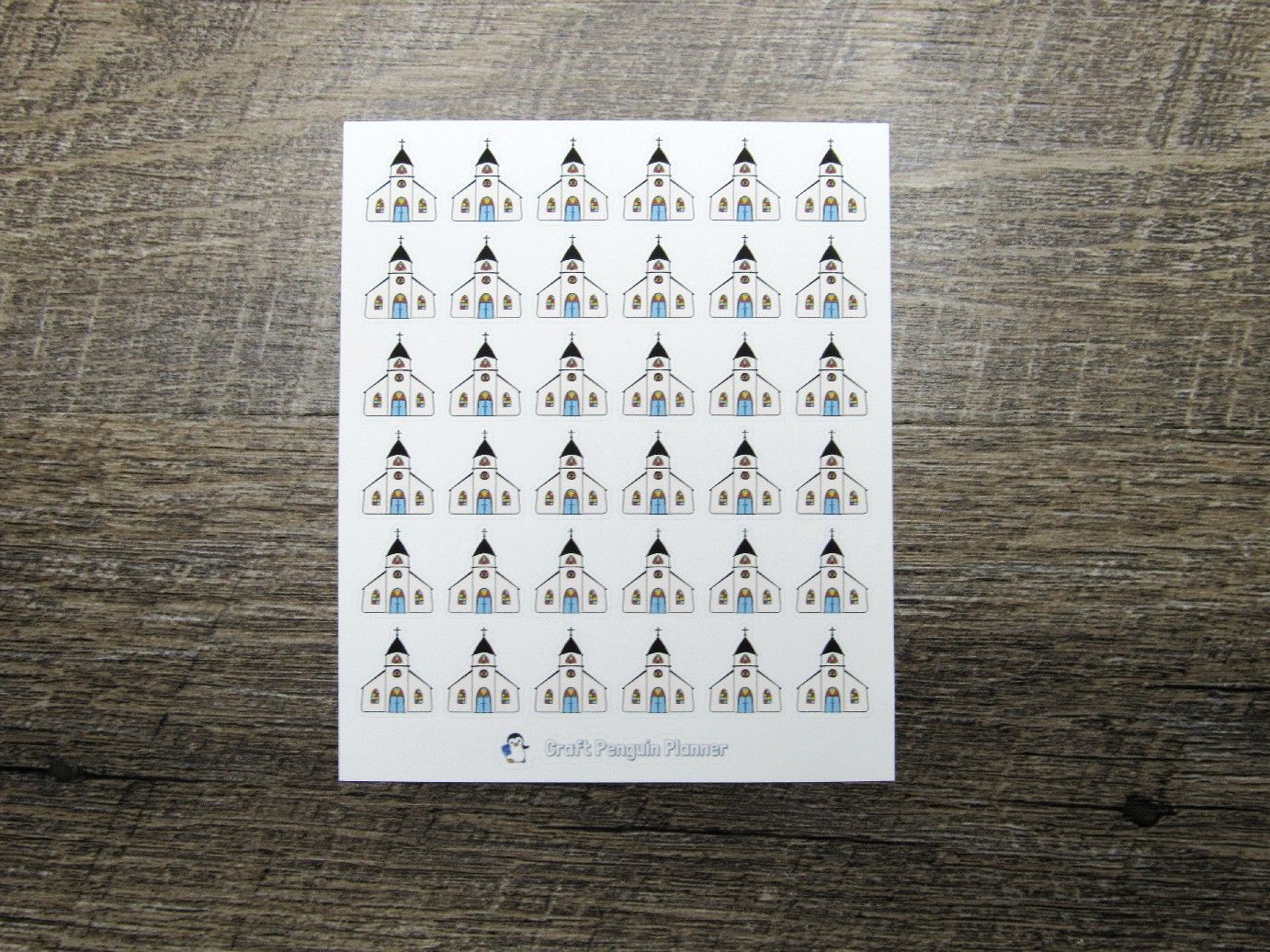 Church Hand Drawn Sticker – Craft Penguin Planner