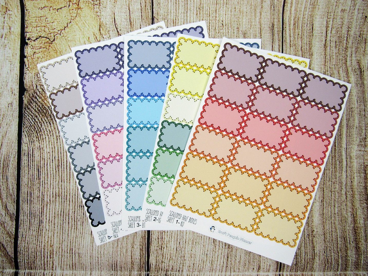 Scalloped Half Boxes – Craft Penguin Planner