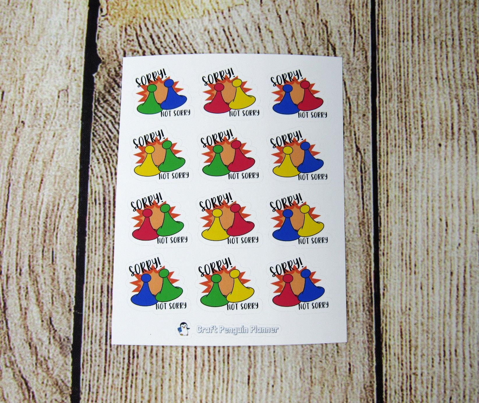 Sorry Not Sorry Hand Drawn stickers – Craft Penguin Planner
