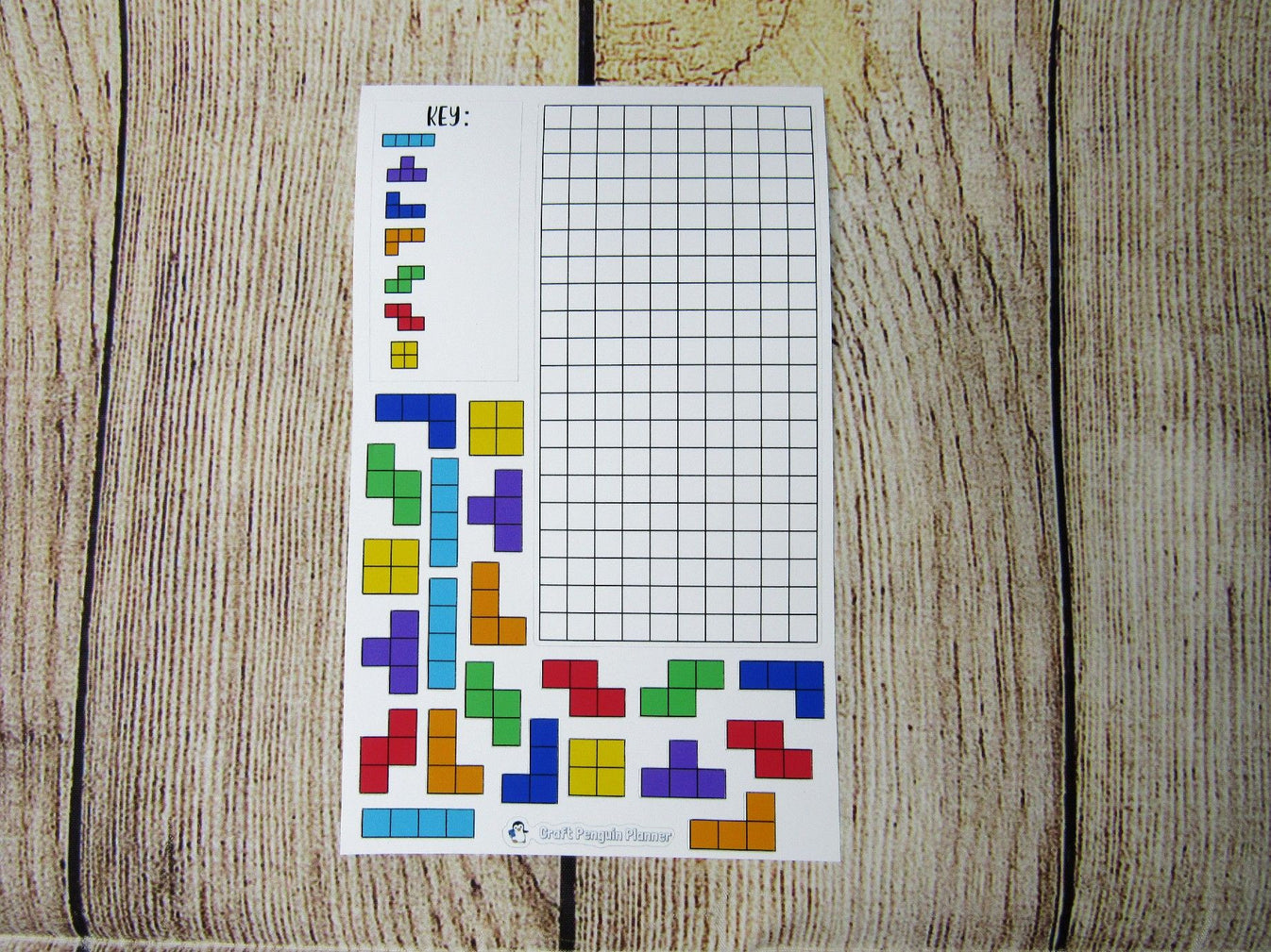 Tetris Game Style Tracker – Craft Penguin Planner
