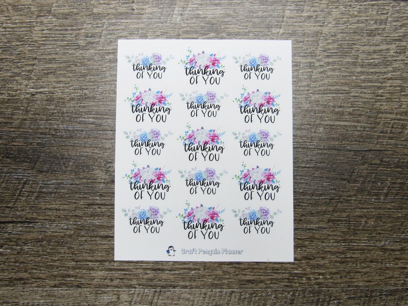 Thinking of You Stickers – Craft Penguin Planner