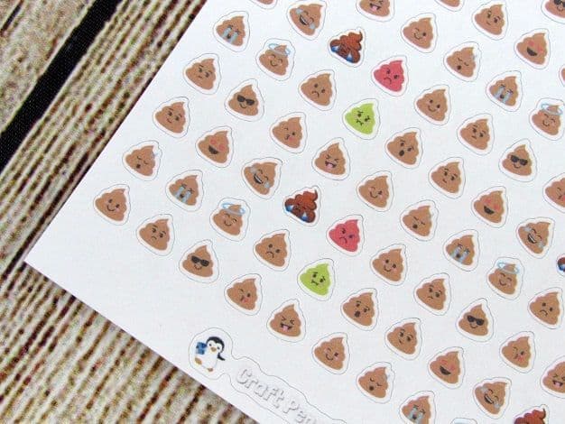 Tiny Poop Emoji Stickers – Craft Penguin Planner
